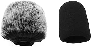 2Pcs Furry Foam Windscreen Mic Cover Replacement Compatible with Audio ...