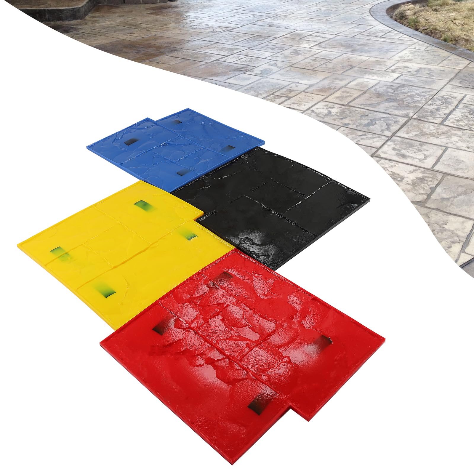 Concrete Stamp Kit 4Pcs Concrete Stamp Mats Set - 24x24 Texturing Skins ...