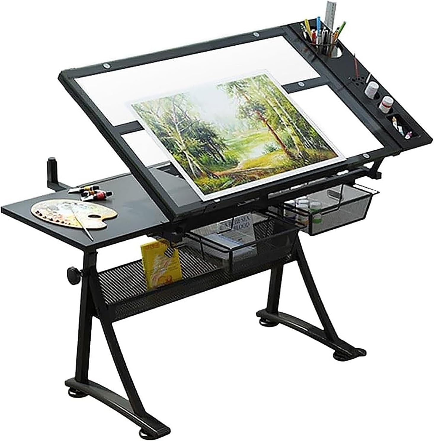 Amazon.com: ZXDRYBHD Height Adjustable Drafting Table, Drawing Desk ...