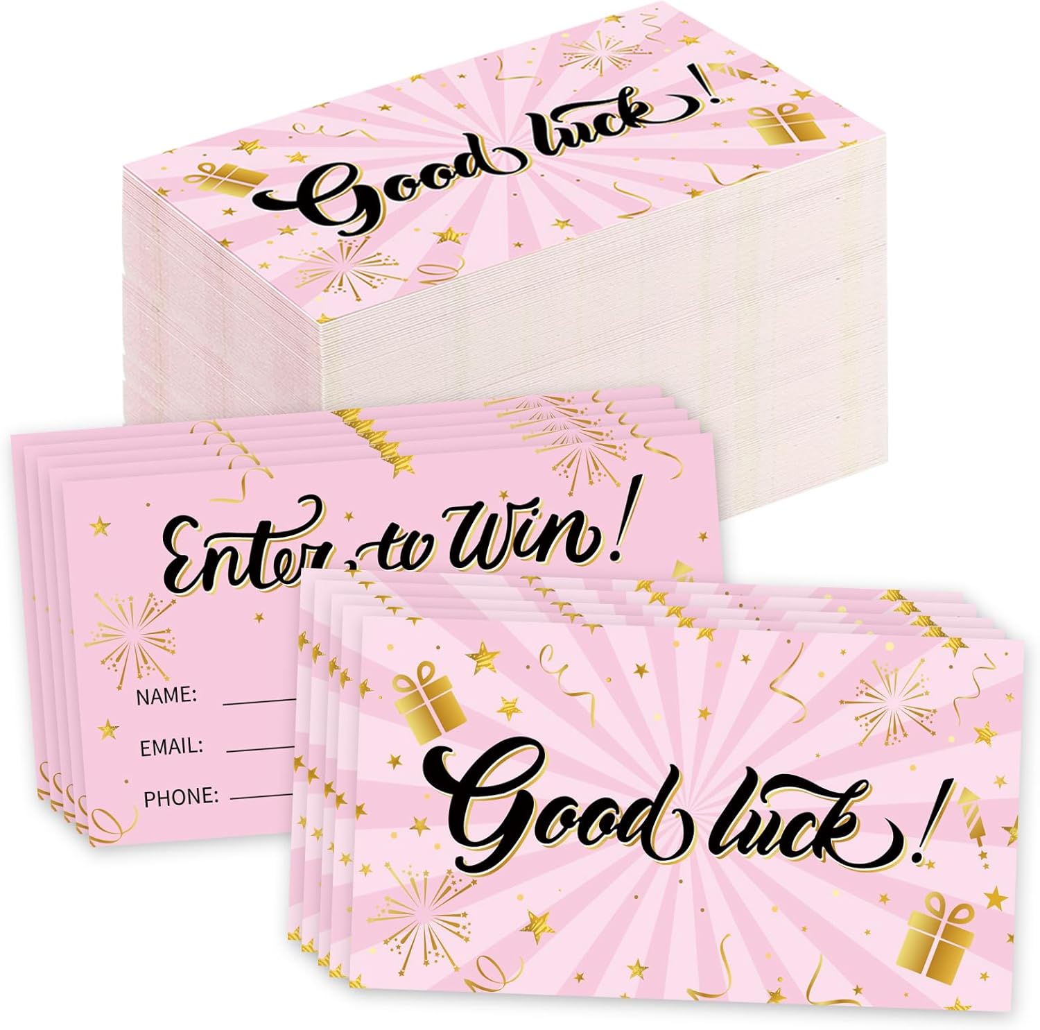 Amazon.com : 300 Pcs Pink Enter to Win Raffle Tickets Cards 3.5 x 2 ...