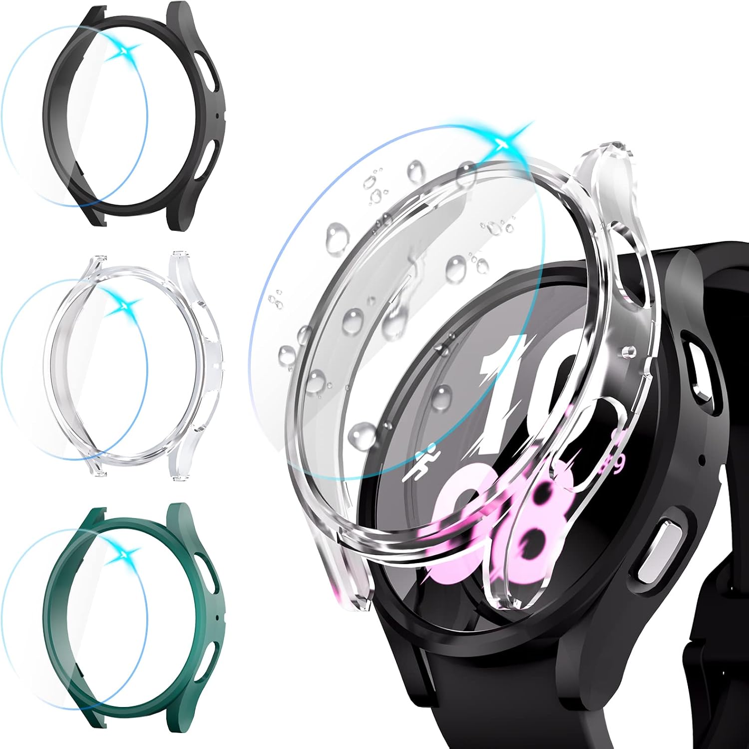Amazon.com: MOLESS [3+3 Pack] for Samsung Galaxy Watch 5 & Watch 4 ...