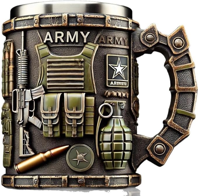 Amazon.com | Anhuastar Military Branch Themed Stainless Steel Coffee ...