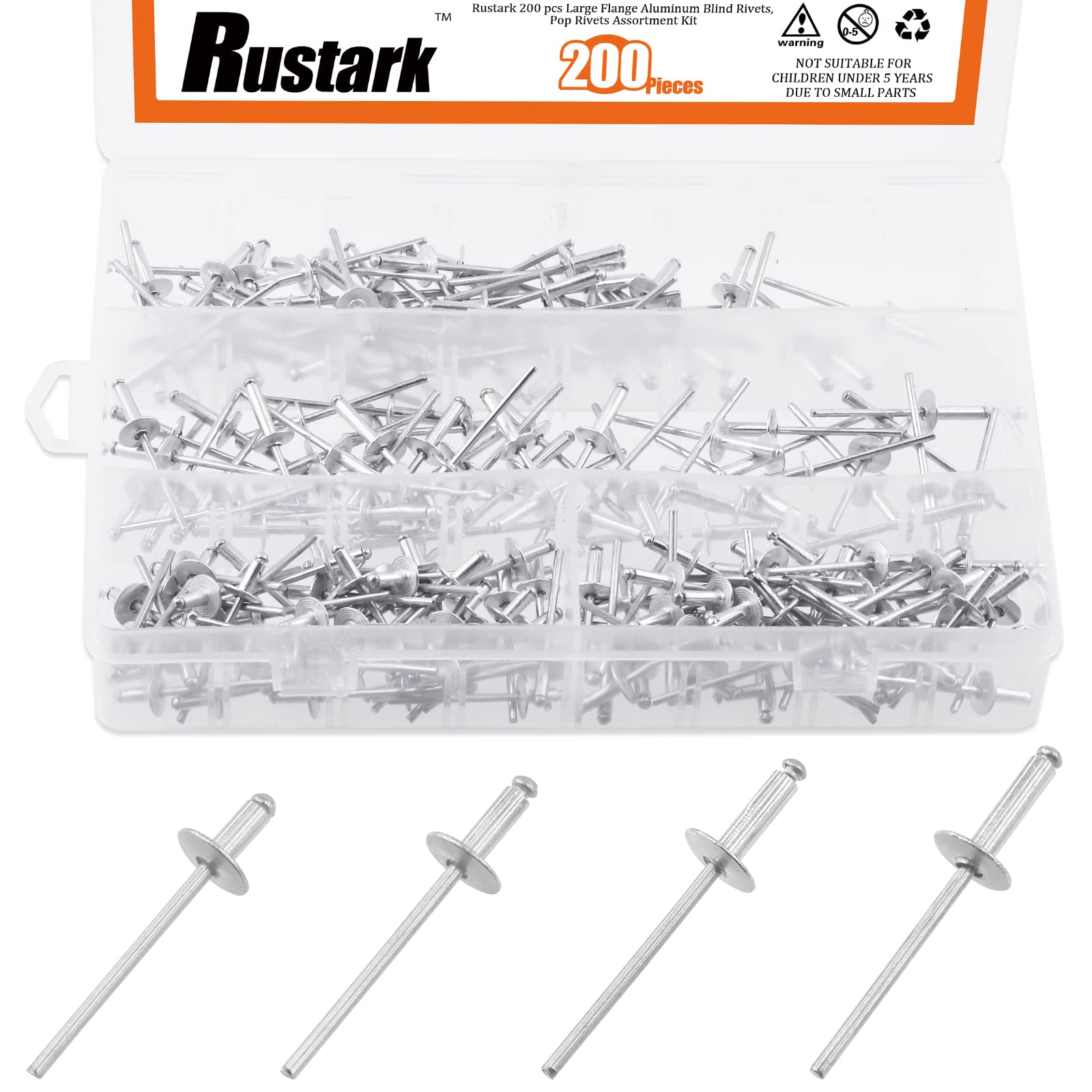 Snapklik.com : Rustark 290pcs 7 Sizes Aluminum Large Flange Blind ...