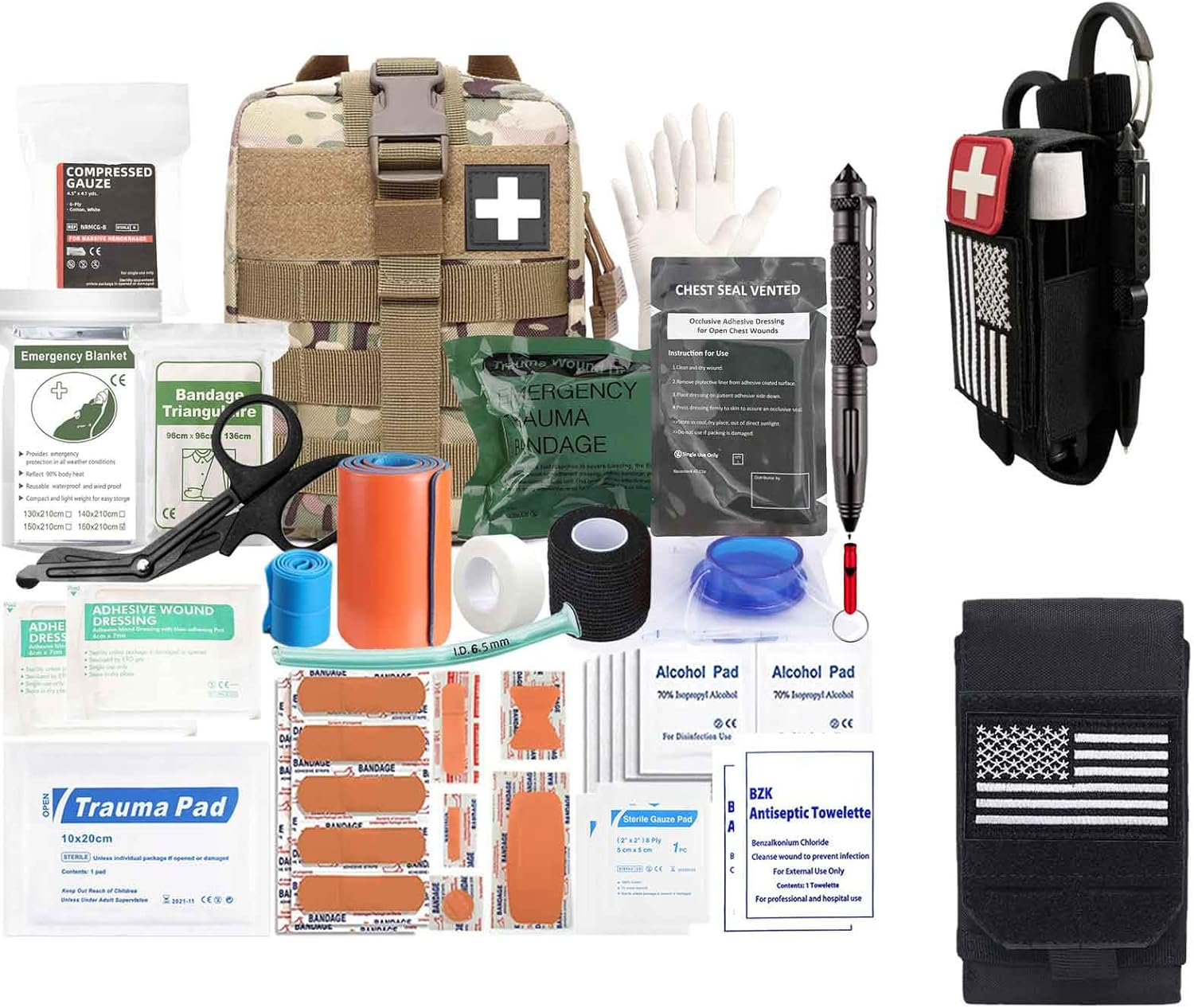 Amazon.com : Tactical Trauma Kit Emergency First Aid Stop The Bleed ...