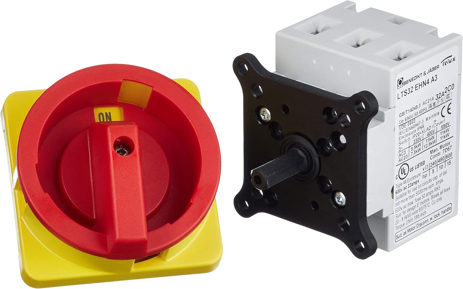 Emergency Stop Switch Red/Yellow 32A Separating, 3-Pole, Front ...