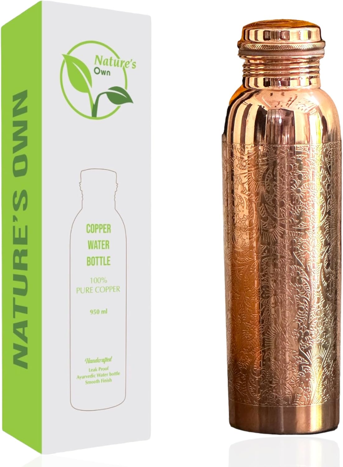 Amazon.com: 34oz Pure Copper Water Bottle for Drinking – Large ...