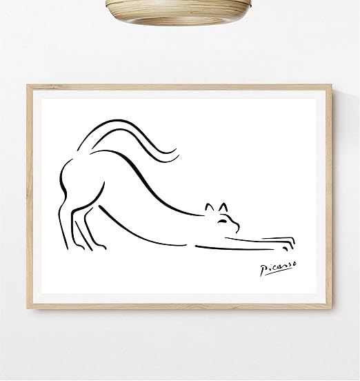 Amazon.com: Pablo Picasso Cat Sketch Print - Wall Art Decoration ...