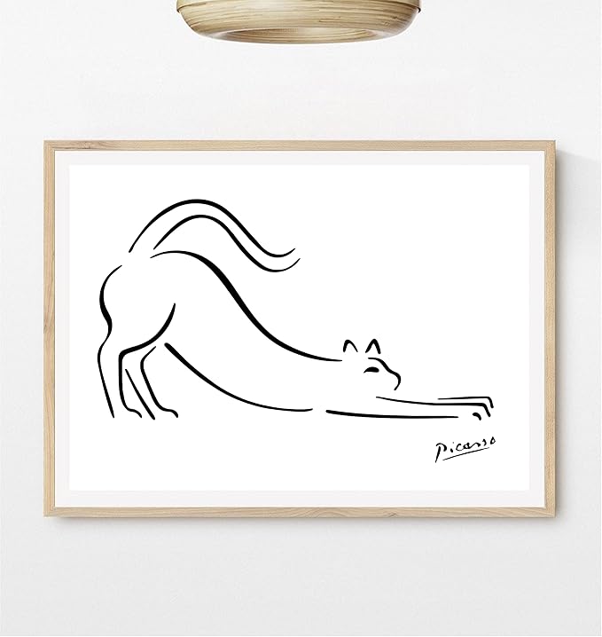 Amazon.com: Pablo Picasso Cat Sketch Print - Wall Art Decoration ...