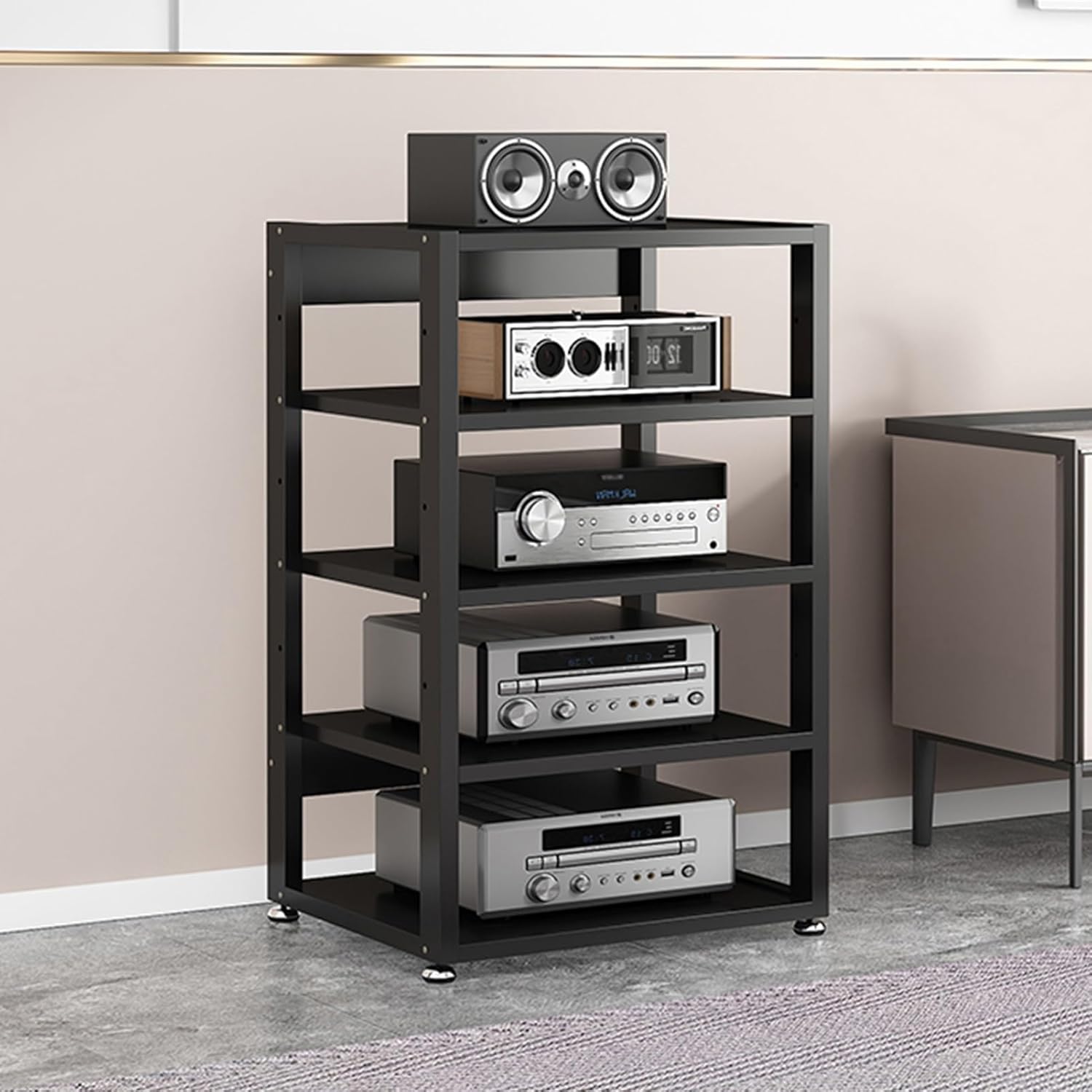 Amazon.com: 5-Tier AV Media Stand Audio Rack CD Player Stand Floor ...