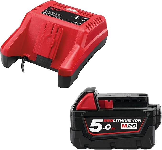Milwaukee Battery Set 28 V 1 x 5.0 Ah Li-Ion M28 B5 Red Li-Ion ...