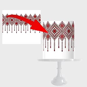 Amazon.com: Edible Cake Wrap Topper, Traditional Palestinian Tatreez ...