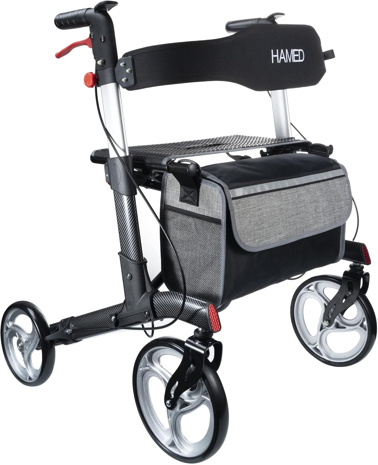 HAMED Heavy Duty Rollator Walker with Extra Wide 20" Seat, Support to ...