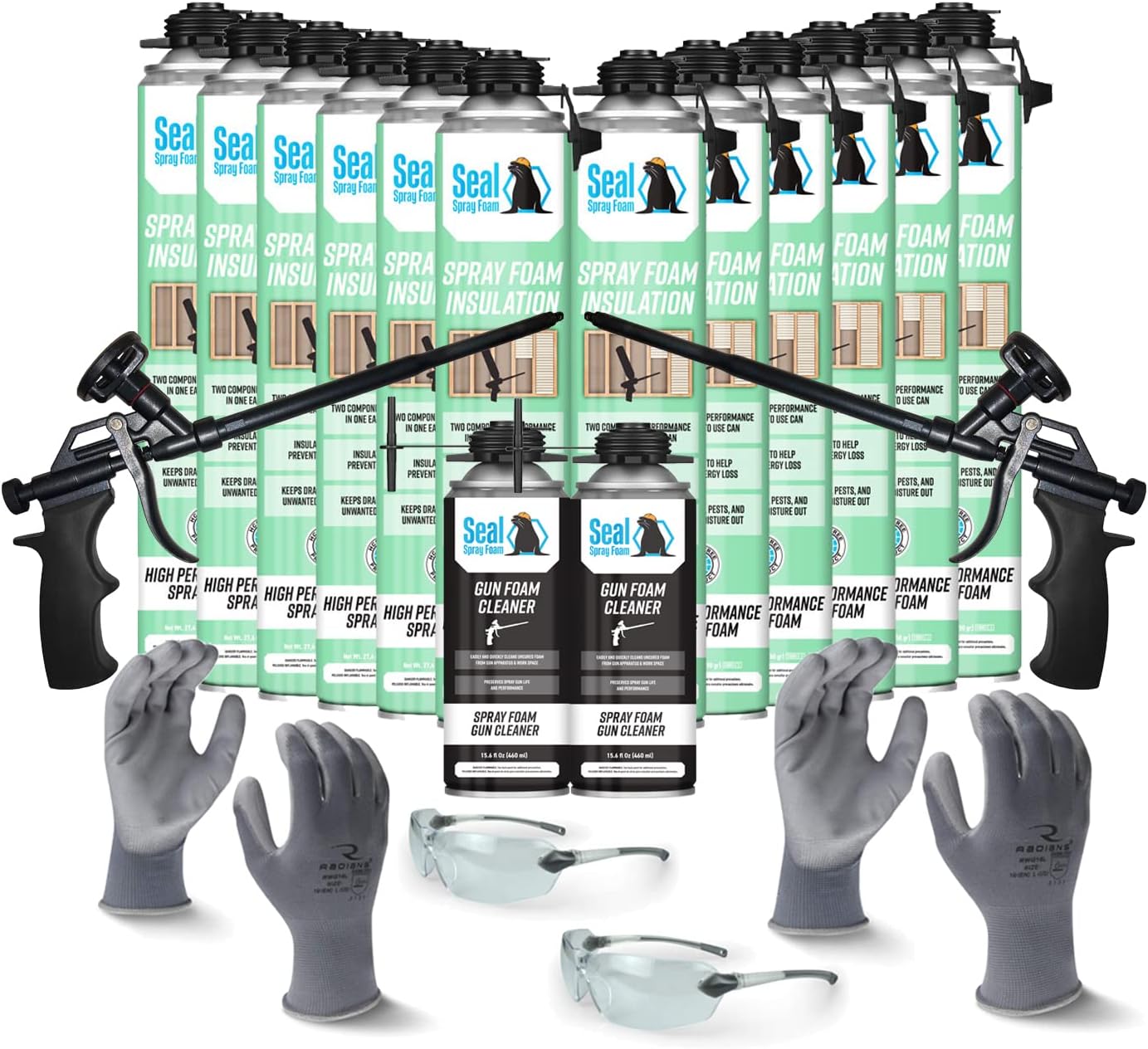 Seal Spray Foam 80% Plus Closed Cell Formula CCI Foam Can Kit w/ 300 ...