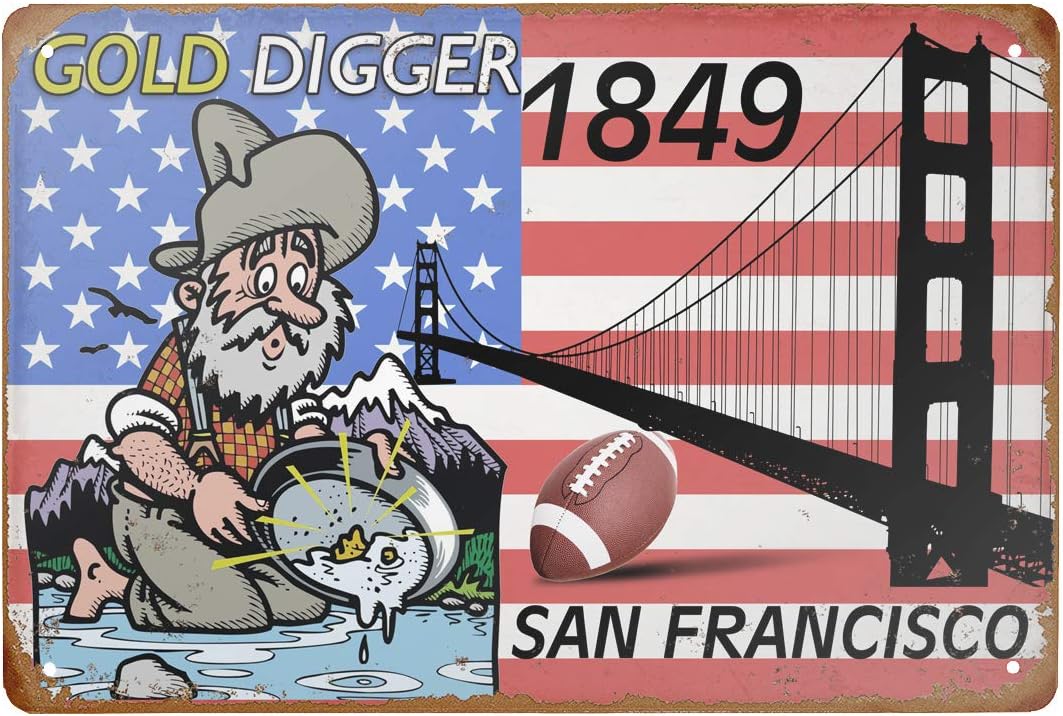 Amazon.com: Tin Sign -Gold prospectors in 1849- Vintage Style Bar Pub ...