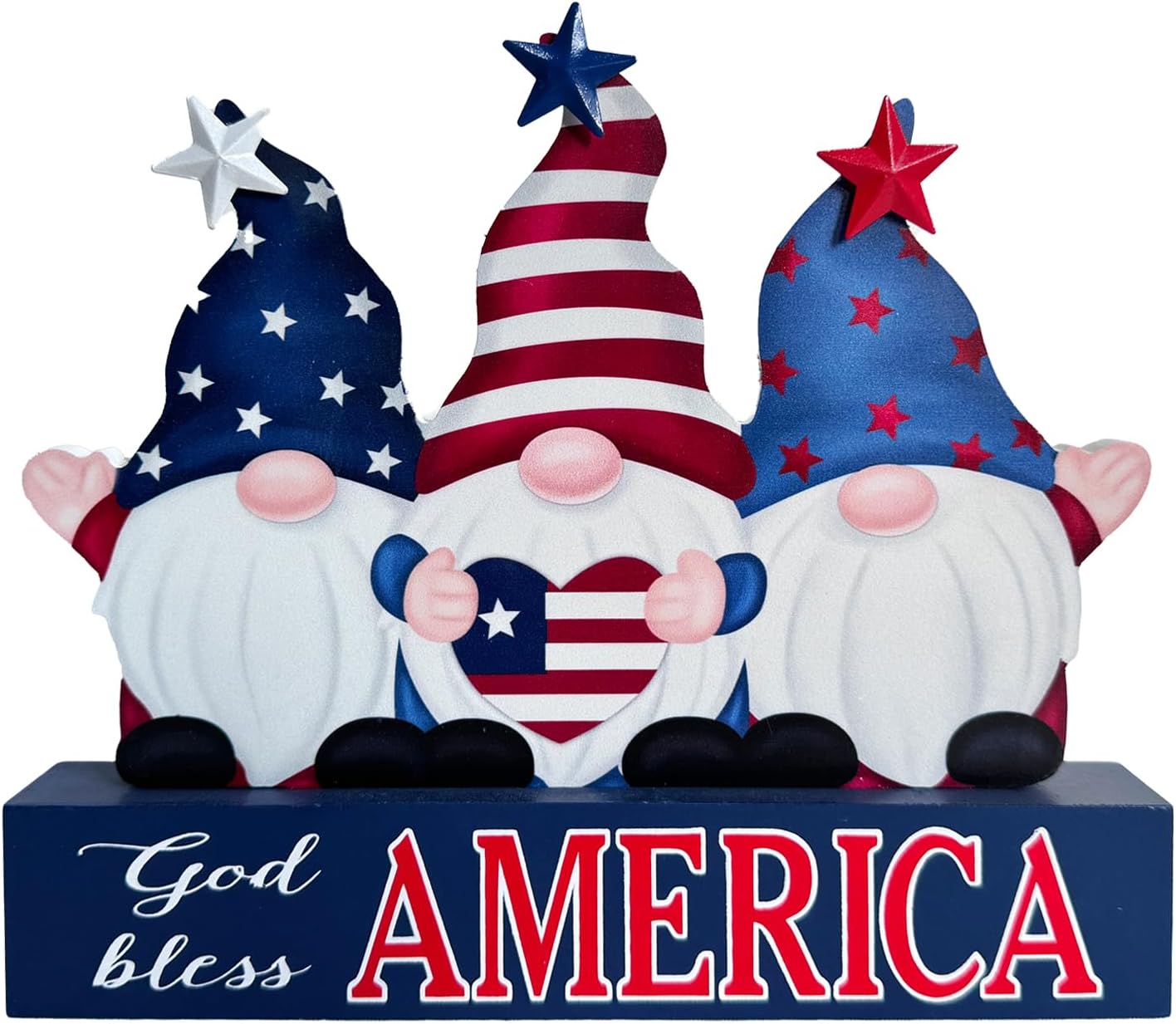 Amazon.com: July Patriotic Decor Gnomes American Flag Decorations Gold ...
