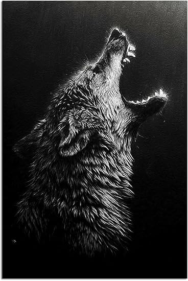 Amazon.com: kerneLight Wolf Wall Decor Wolves Poster Black and White ...