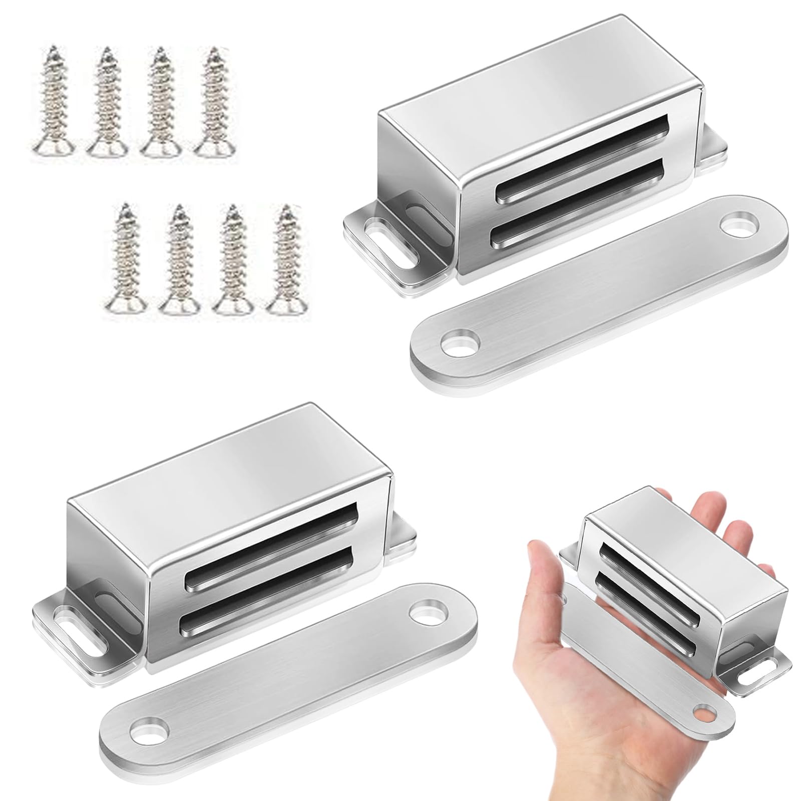 Pull Strong Magnetic Door Catch, 2 Pack Stainless Steel Door Magnet Magnet Cabinet Latches ...