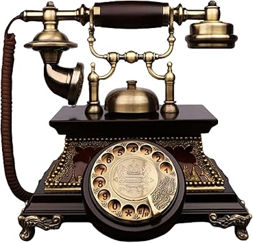 LIANZHUANG Vintage Style Rotary Dial Telephone, Retro Old Fashioned ...
