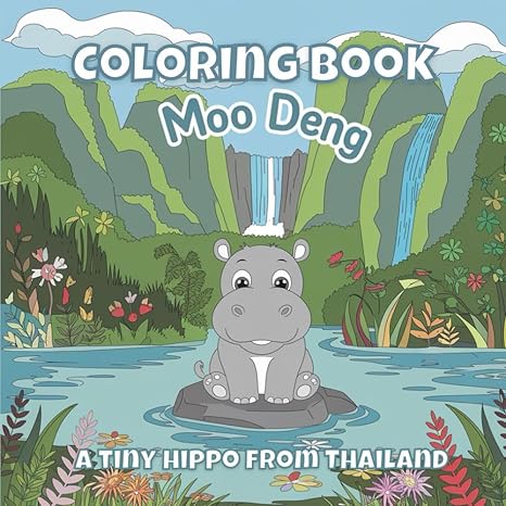 Amazon.com: Coloring Book Moo Deng a tiny hippo from Thailand: 8.5x8.5 ...