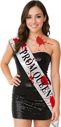 Fuzzy Cactus Zombie Prom Queen Sash Halloween Costume Fake Blood ...