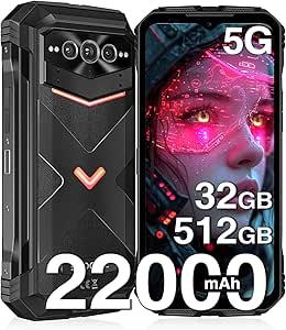 DOOGEE V MAX Pro Rugged Smartphone 5G, 32GB RAM+512GB ROM, 22000mAh 33W ...