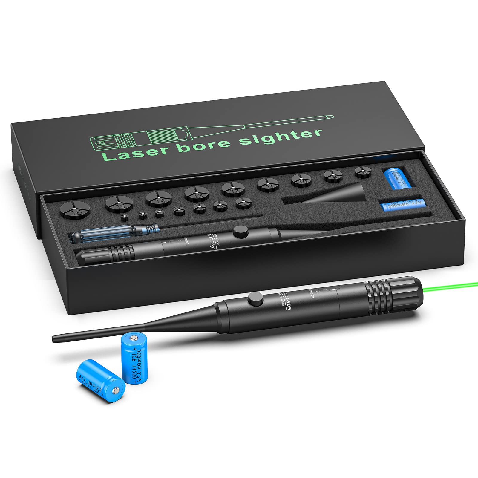 EZshoot Laser Bore Sight Kit Green Laser fit 0.17 to 12GA Caliber ...