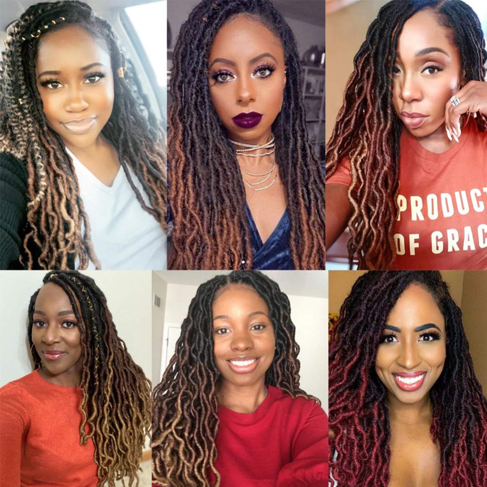 Buy Gypsy Locs Crochet Hair 18inch Wavy Faux Locs Crochet Hair 6packs ...