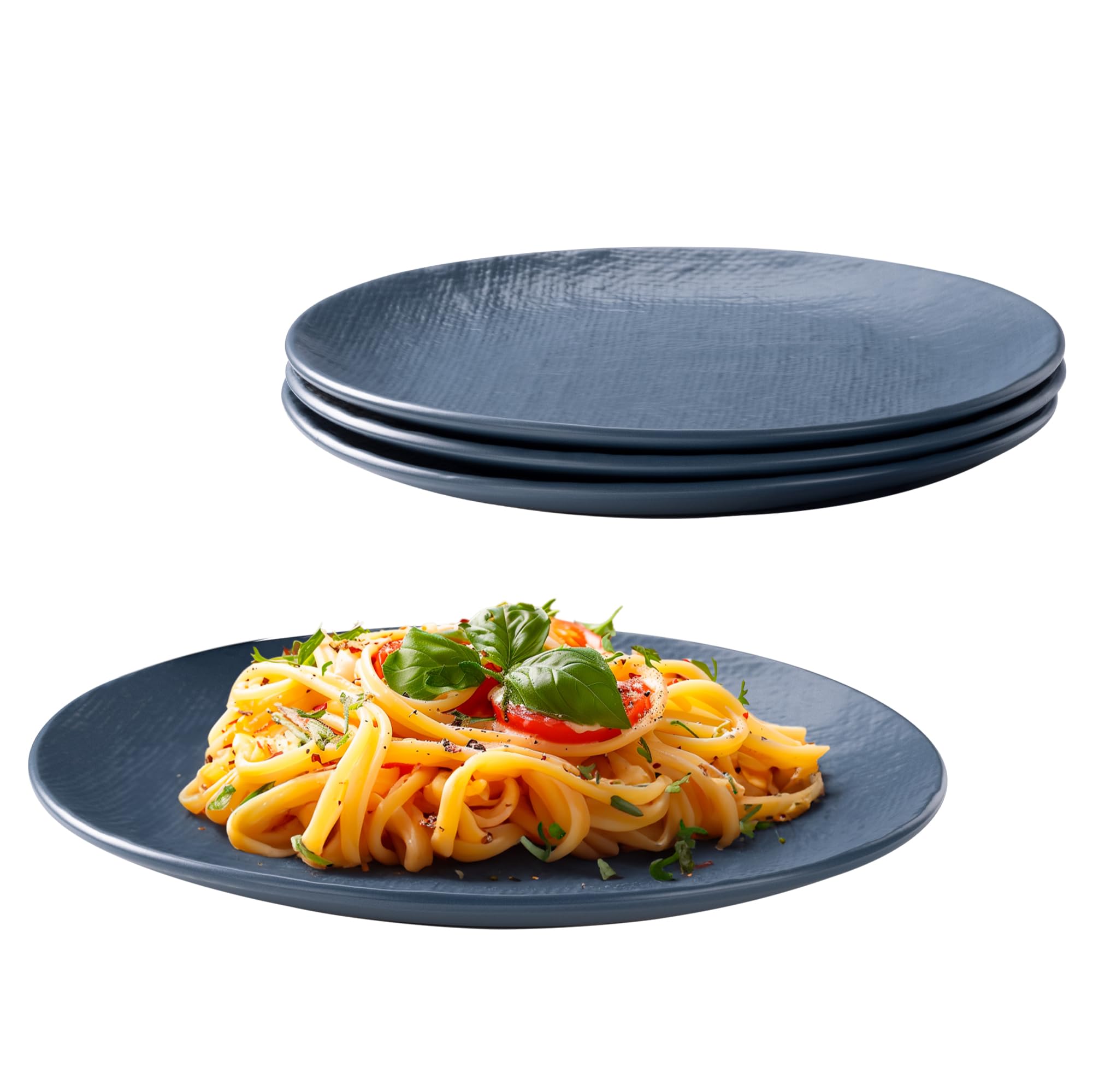 Amazon.com | Navaris Linen Artisan Dinner Plate Set (4 Pieces) - Plates ...