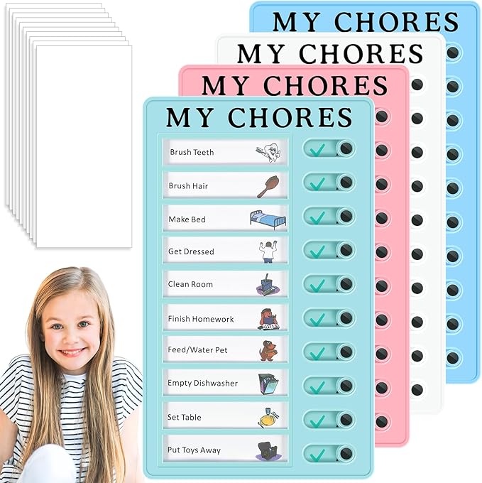 4 Pcs Checklist Chore Chart, Chore Chart for Kids, Checklist Check Plan ...