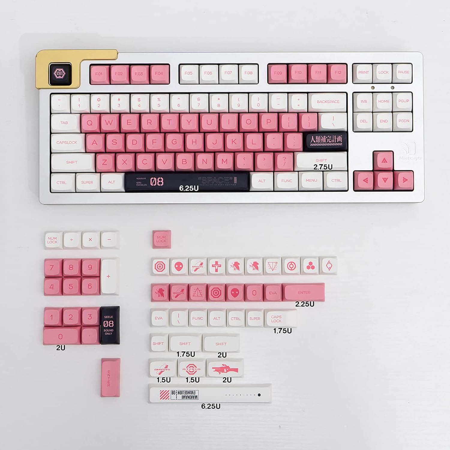 Amazon.com: XDA Profile Keycaps 138 Keys PBT Dye Sub Pink White Keycaps ...