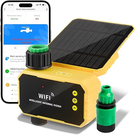 Zhwidnerso Wifi Water Timer, Solar Smart Water Timers for Irrigation ...