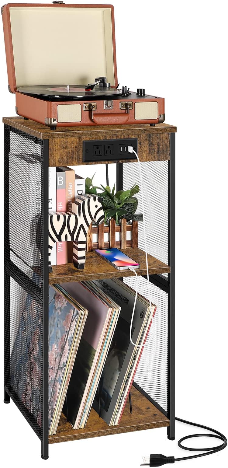 Amazon.com: Record Player Stand, Vinyl Record Storage Table with ...