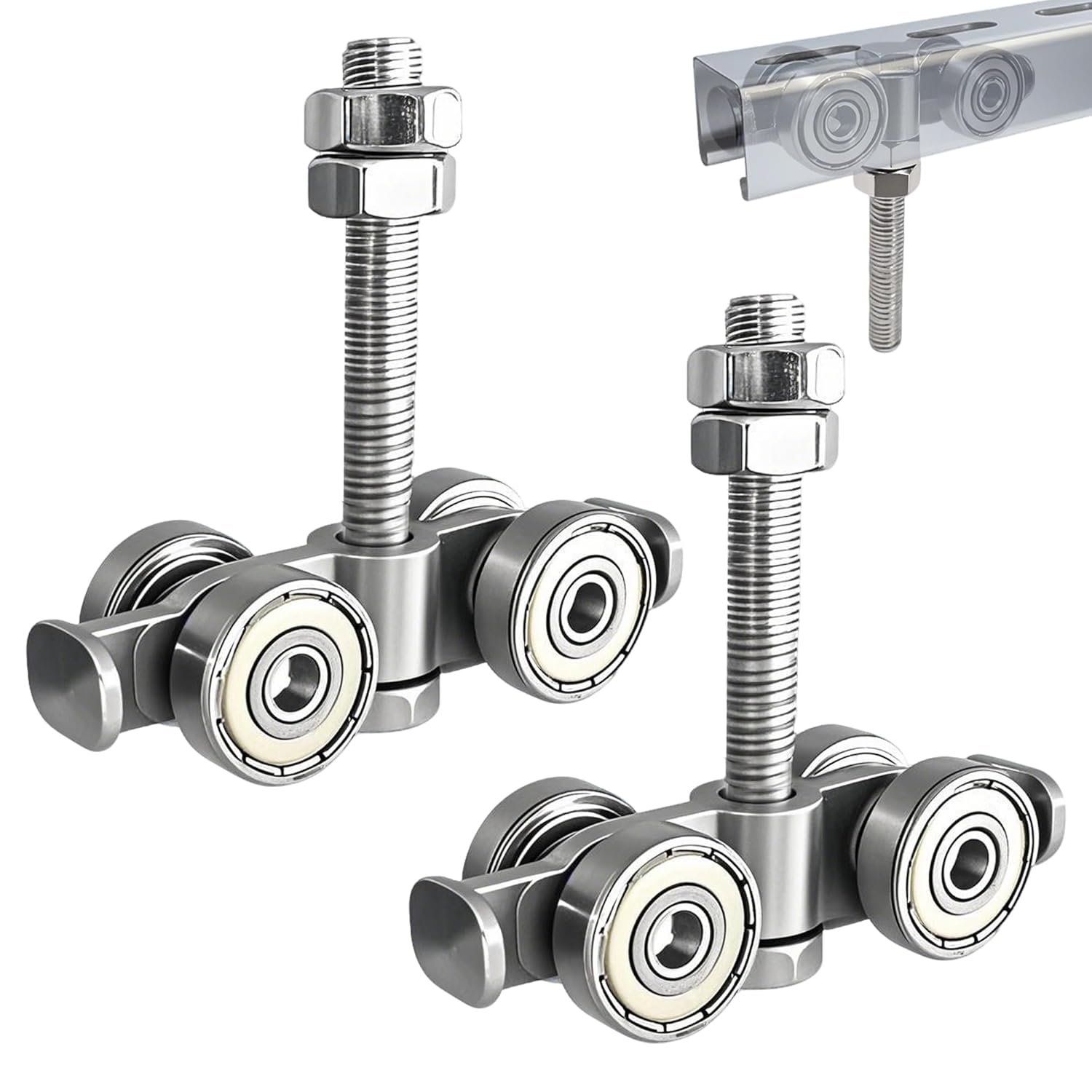 BIAXJUNY 4 Wheel Rolley Assembly， Silent Rollers Wheel for 1-5/8" Wide ...