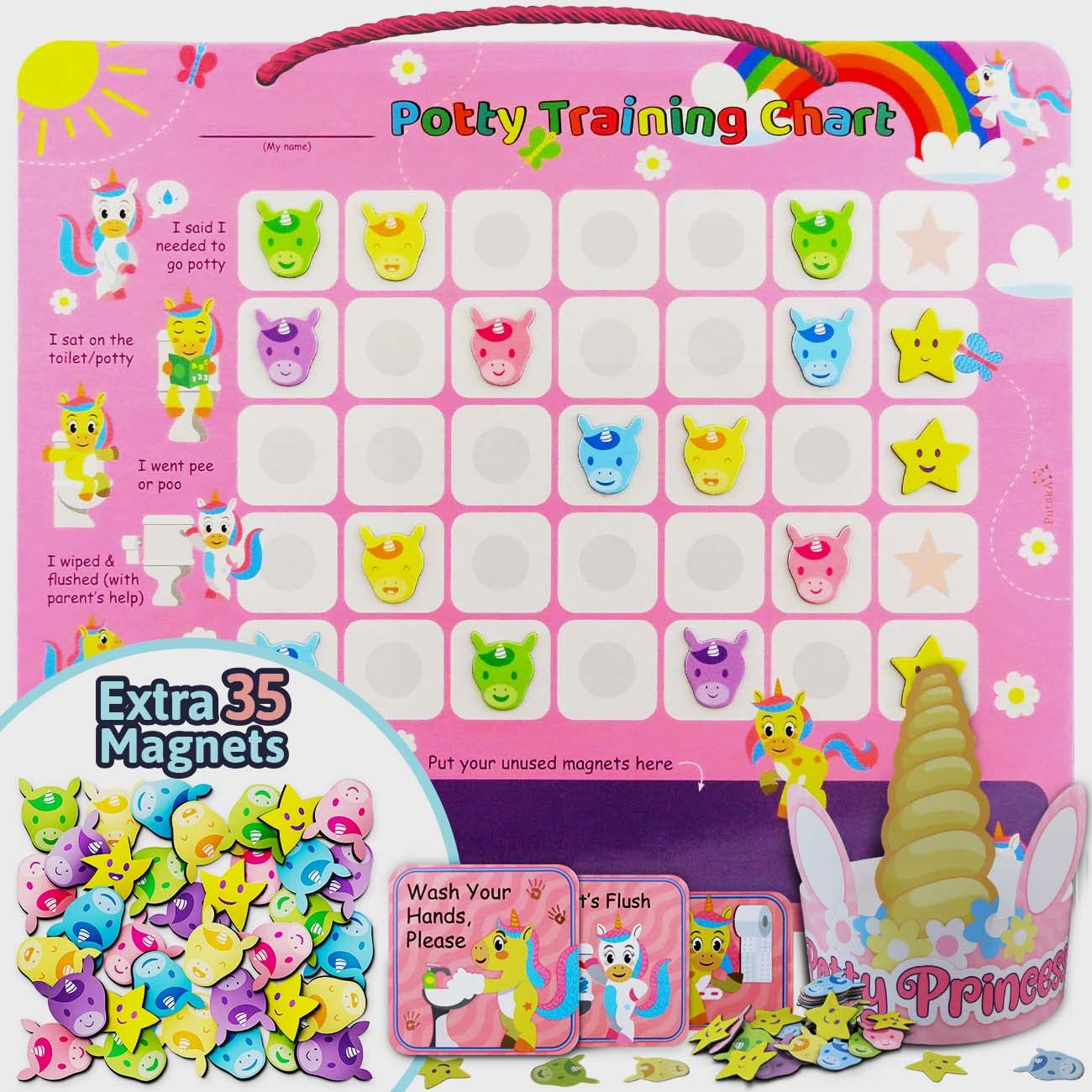 Buy Putska Unicorn & Extra Stickers Potty Training Chart for Toddler ...