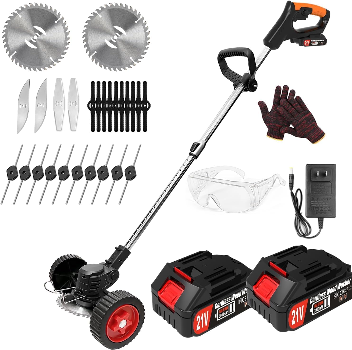 Amazon.com : Cordless Weed Wacker Eater Battery Powered, 21V Electric ...