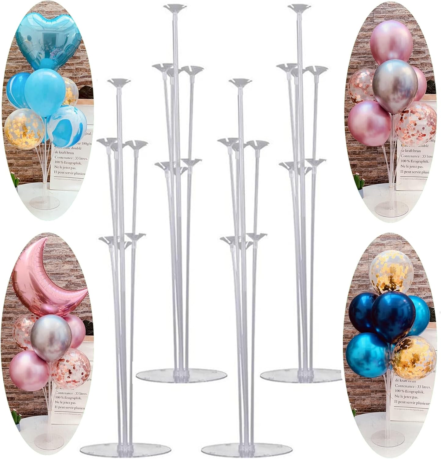 Amazon.com: Aongch 4 Packs Balloon Stand Holder Kit Clear Balloon ...
