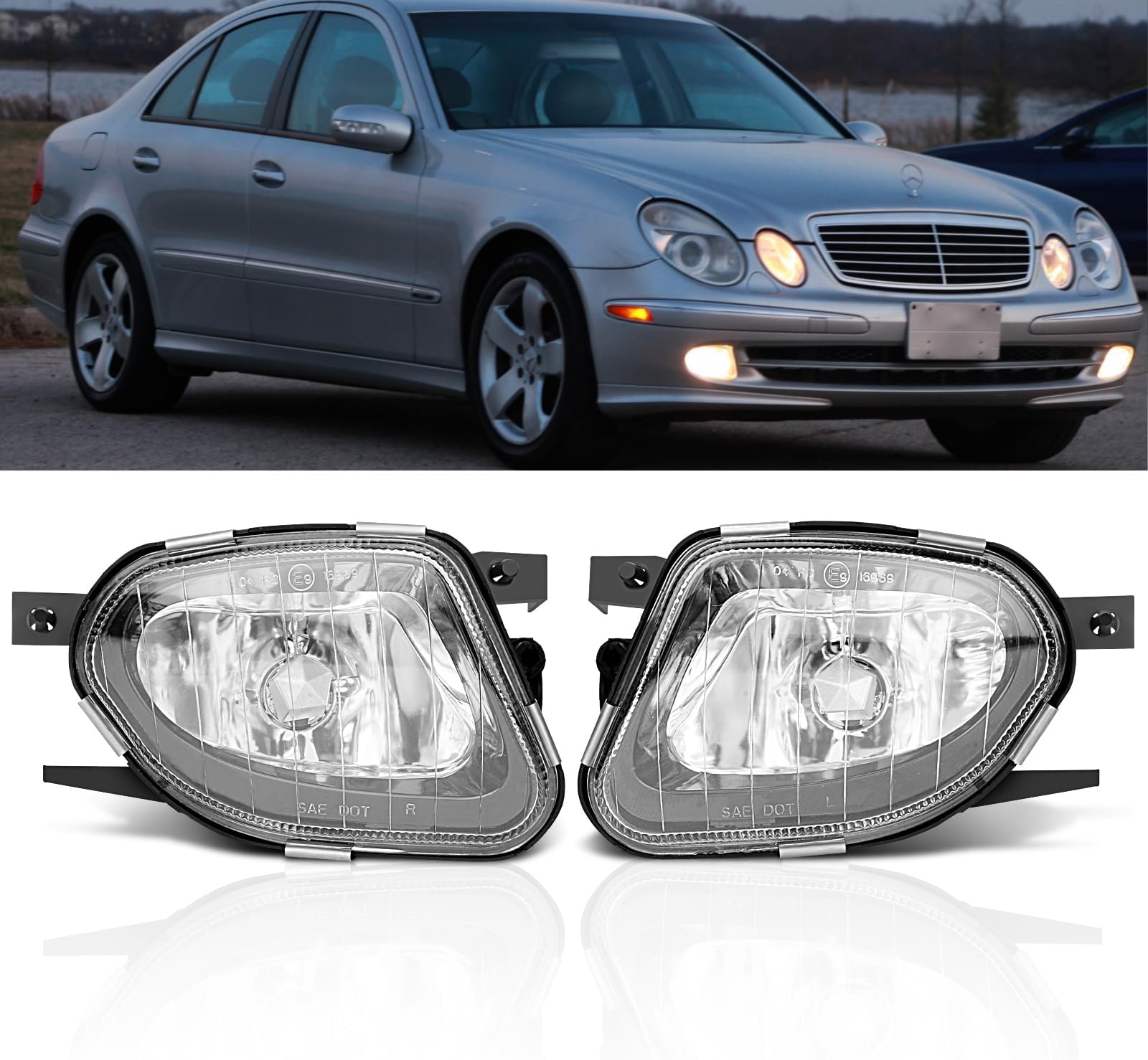Amazon.com: WEISIGAO Fog Lights for Mercedes Benz E280 E300 E320 E350 ...