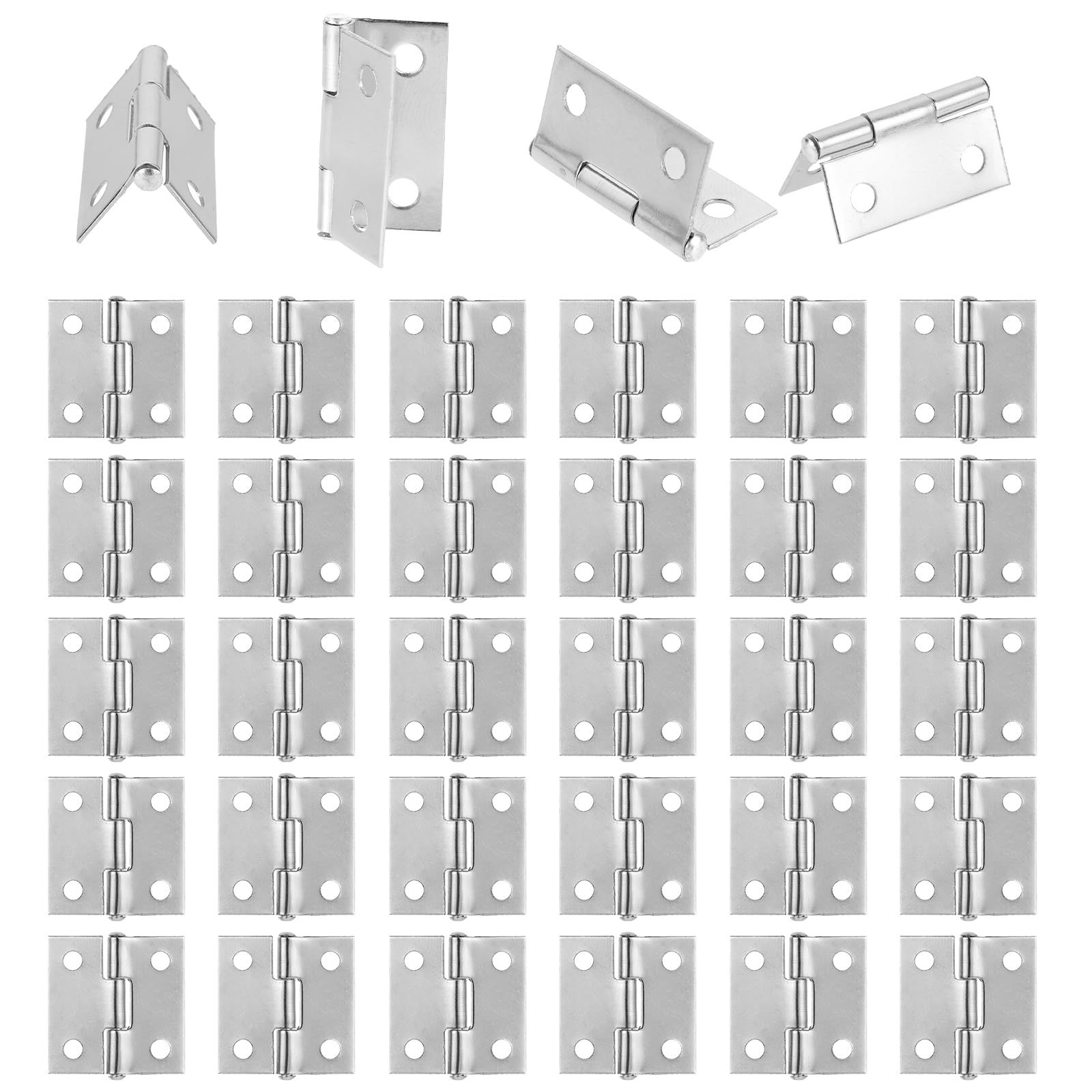 30 Pcs Small Hinges 1 Inch Mini Hinges Stainless Steel Folding Butt ...