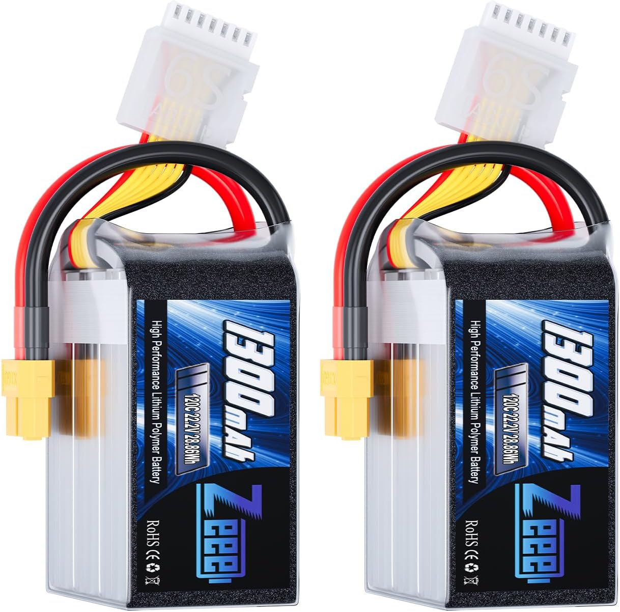 Amazon.com: SANKAKU 2PCS 1300mAh 6S Lipo Battery 120C 22.2V Lipo Soft ...