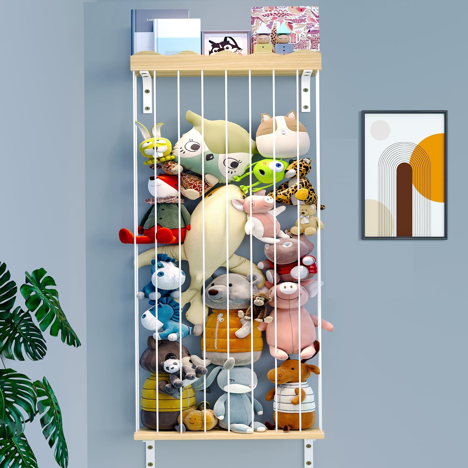 Amazon.com: VOOTTOU Stuffed Animal Storage Wall Mount, Plushie Toy ...