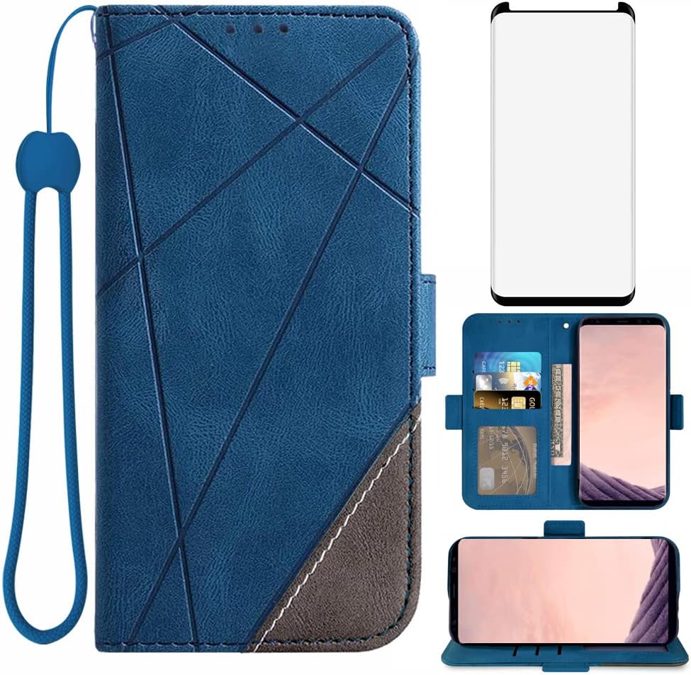 Amazon.com: Asuwish Compatible with Samsung Galaxy S8 Wallet Case and Tempered Glass Screen ...