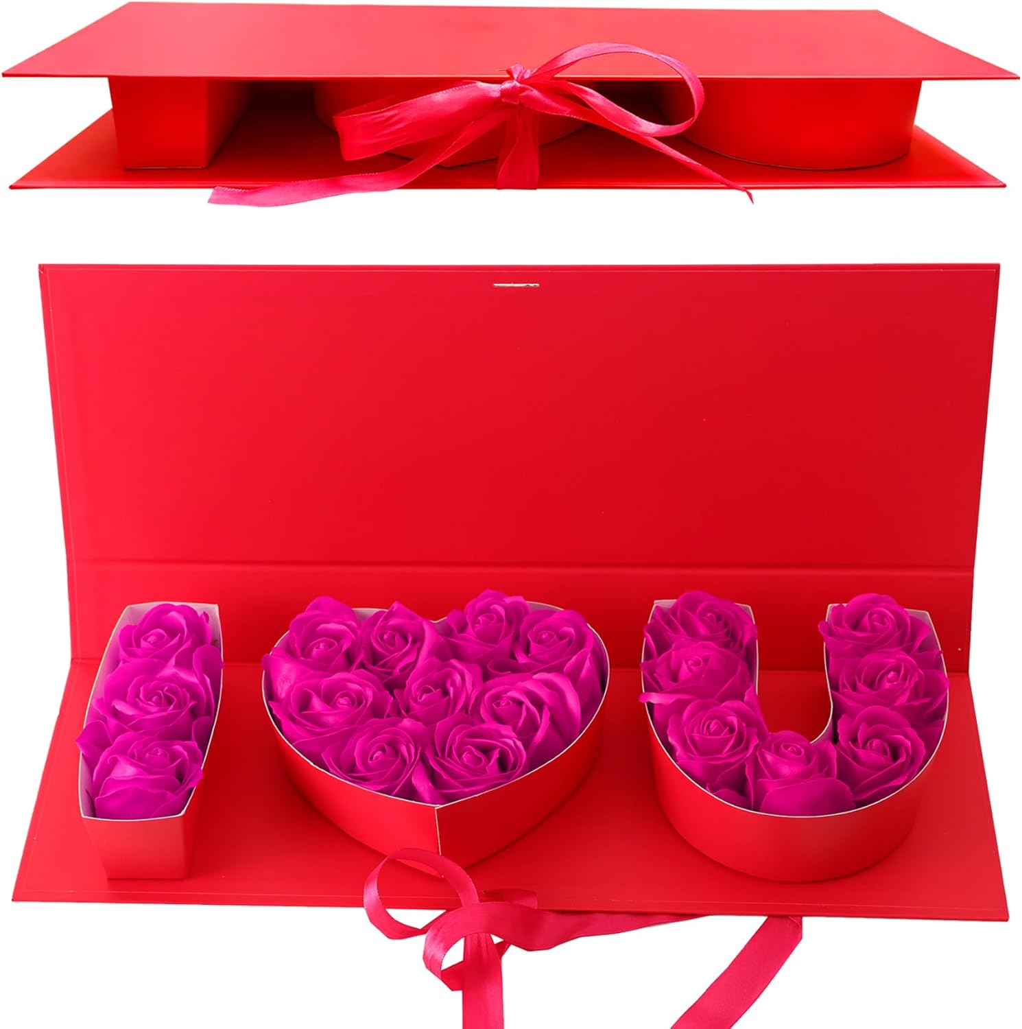 Amazon.com: MLOLM I Love U Box for Flowers 2 Pcs Empty I Heart U Flower ...