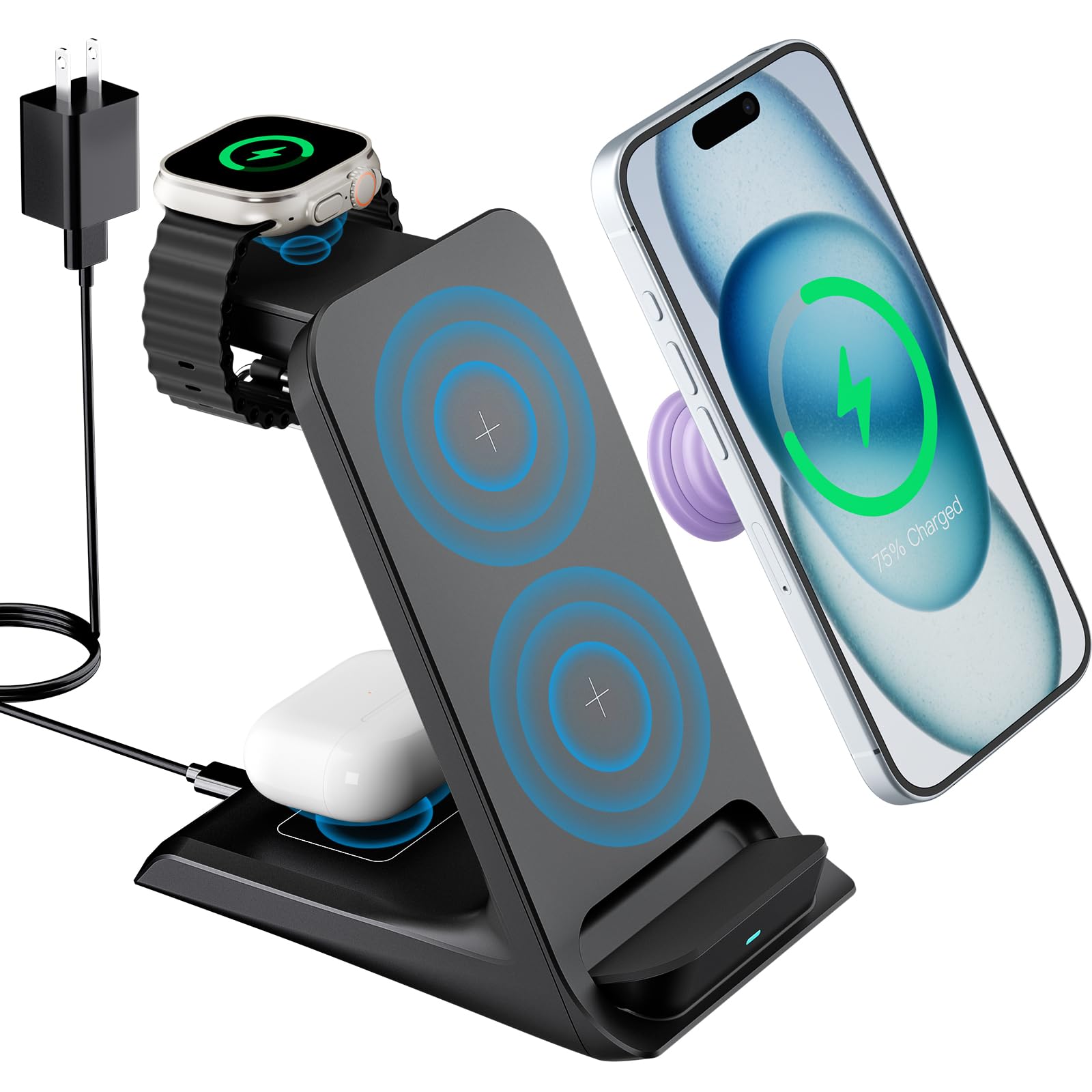KPON Wireless Charging Station for Popsocket/Otterbox 10MM Compatible ...