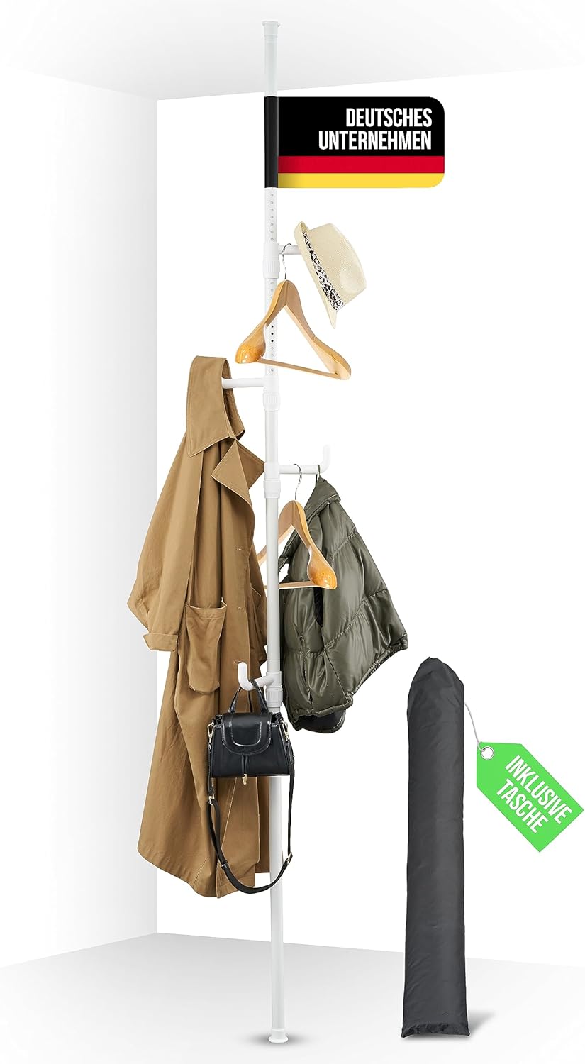 Bondelia Lisa Kleiderständer | Teleskop Kleiderstange ohne Bohren ...