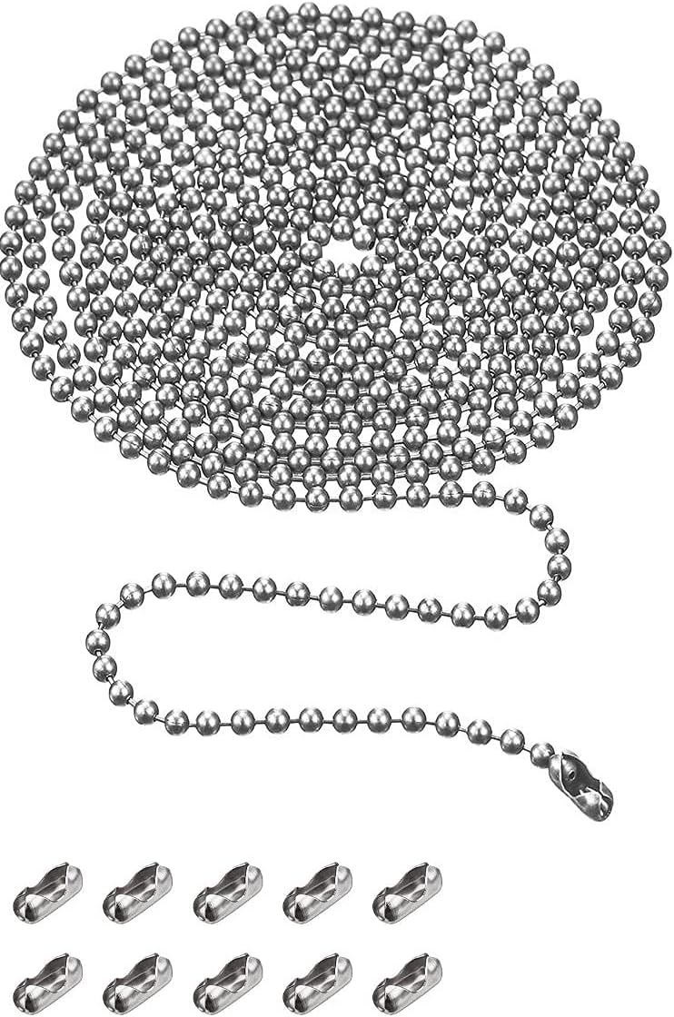 4 Meter/13.1 Feet Blind Chain, 4.5mm Roller Blind Chain Beaded Pull ...