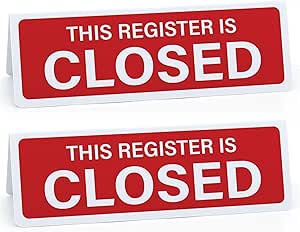 Amazon.com: 5pk Register Closed Signs, This Register Is Closed ...