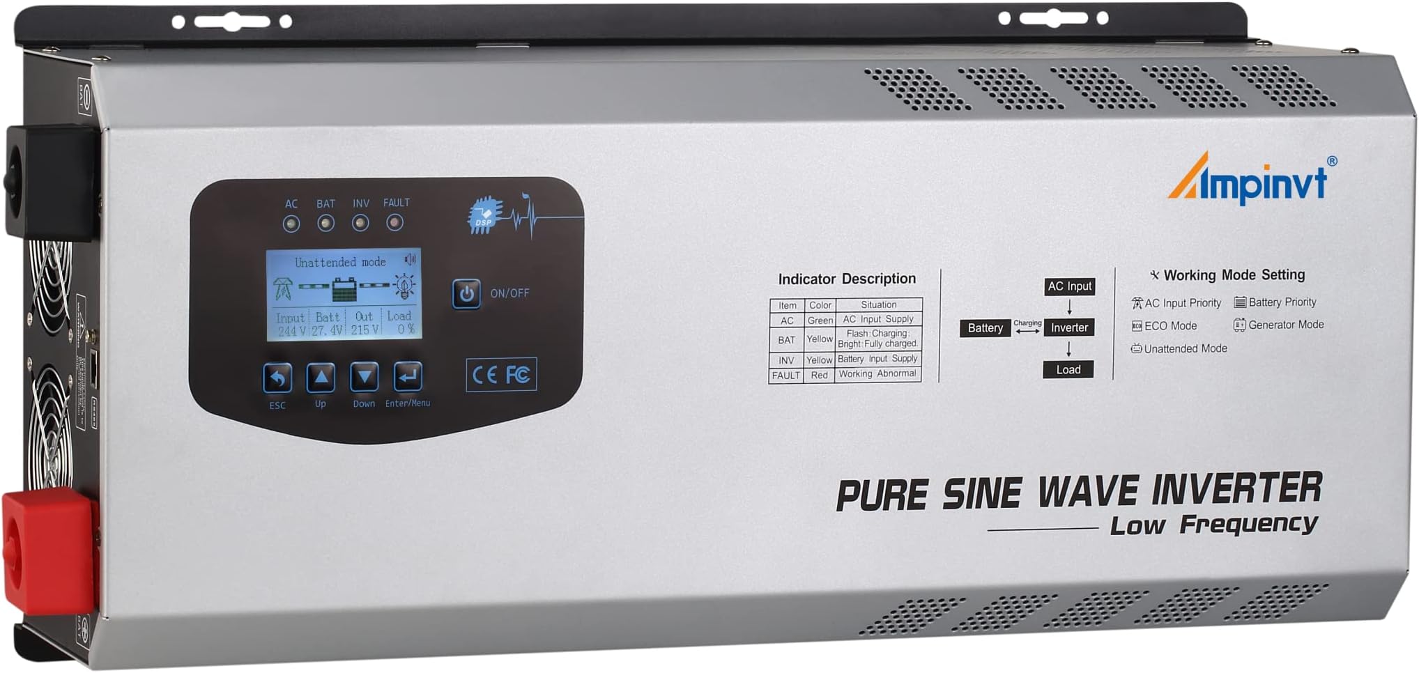 Amazon.com: Split Phase Inverter 120VAC 60Hz 48V 6500W LV6548 Off Grid ...