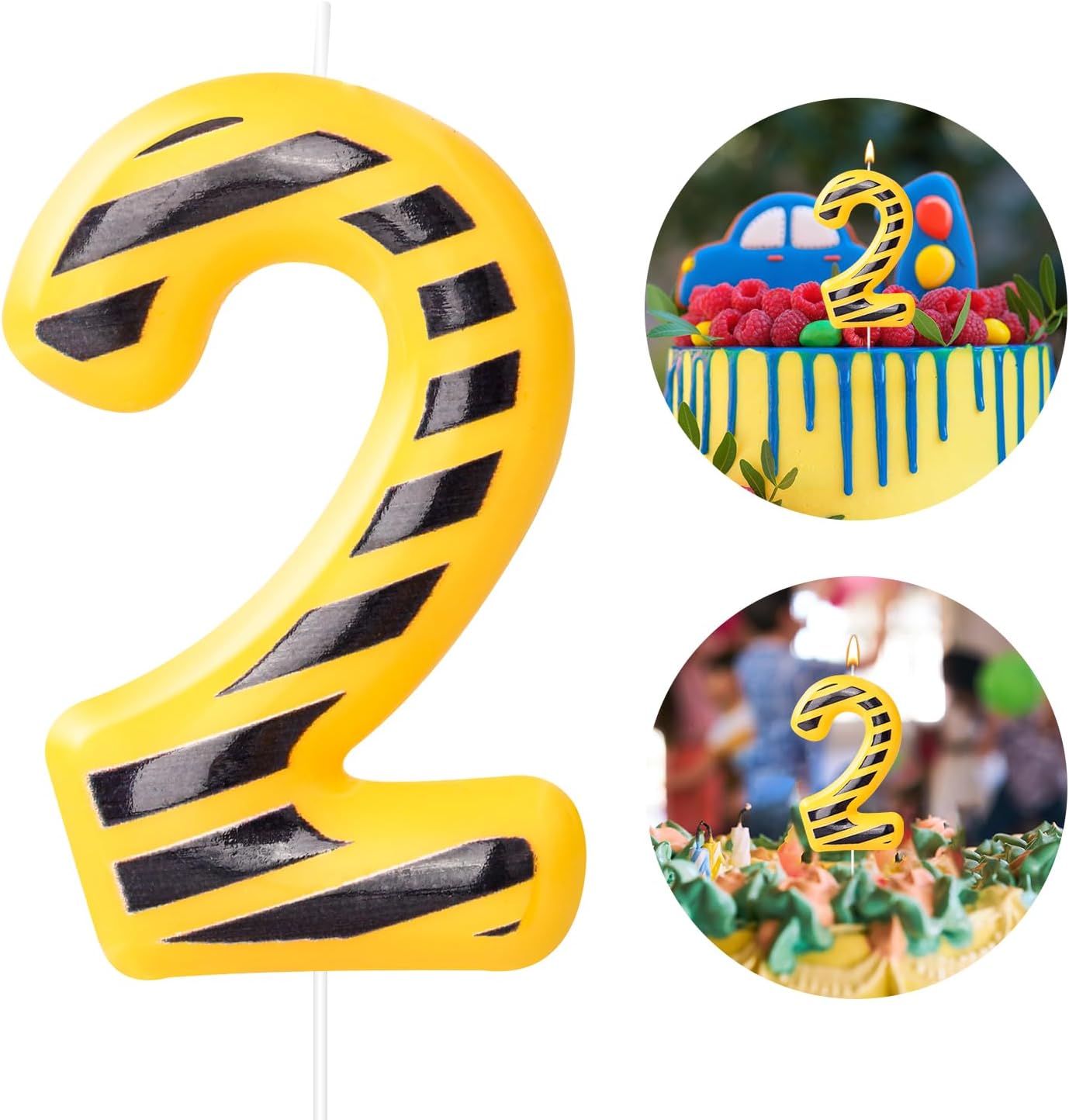 Amazon.com: Construction Themed Birthday Candles Number 2 Candle ...