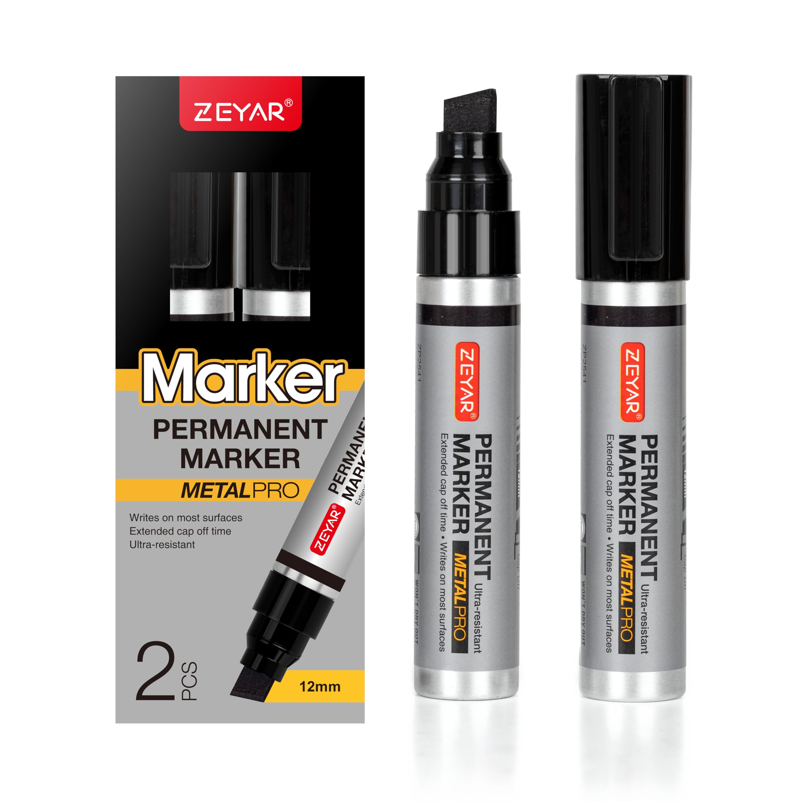 Snapklik.com : ZEYAR Jumbo Permanent Markers, Chisel Tip, Aluminum ...