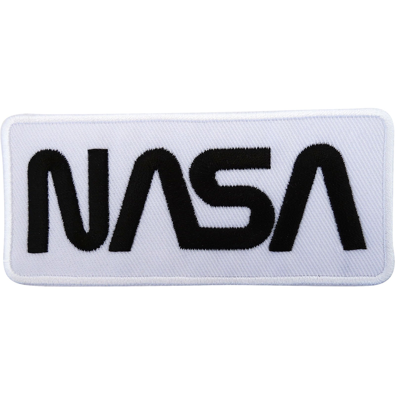 White Nasa Patch NASA SCHRIFTZUG PREMIUM TEXTIL AUFNÄHER / PATCH Mit